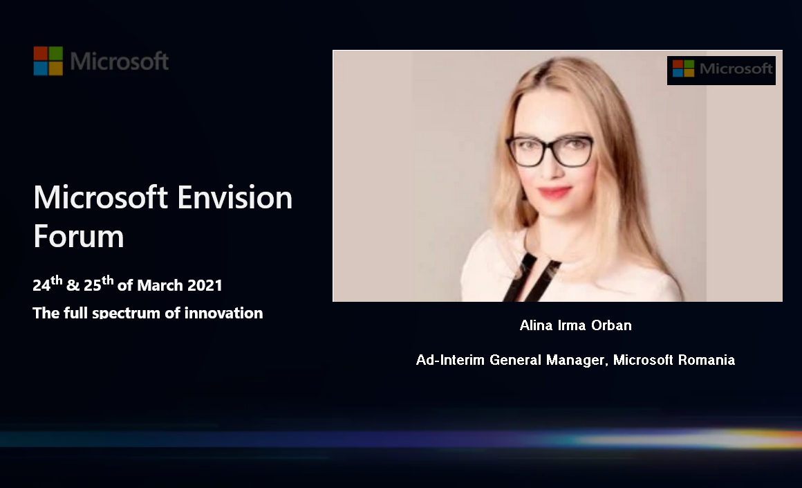 Microsoft Envision Forum. Alina Irma Orban - Manager General Interimar ...