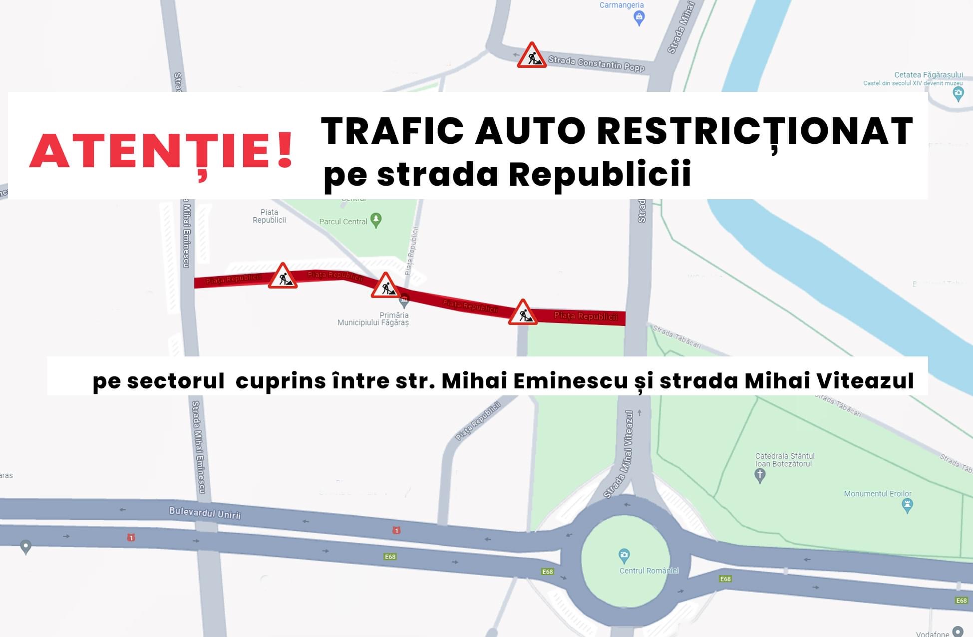 Făgăraș: Trafic auto restricționat pe strada Republicii - Jurnal FM